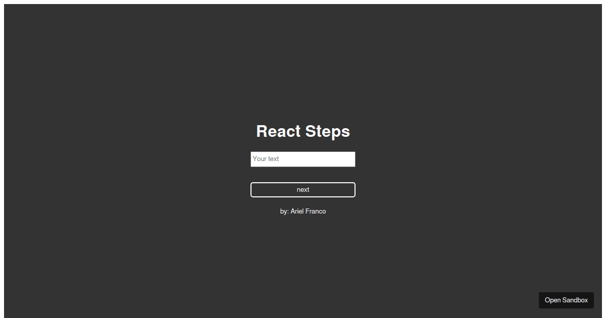 react-steps exemple - Codesandbox
