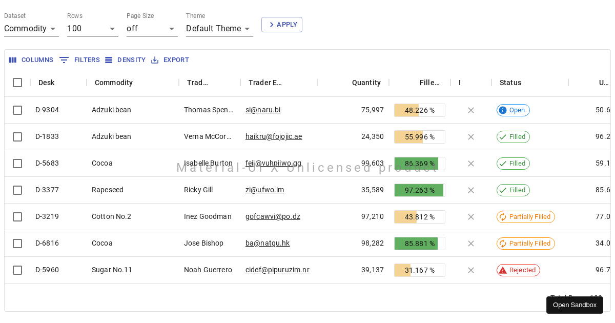 Material demo - Codesandbox