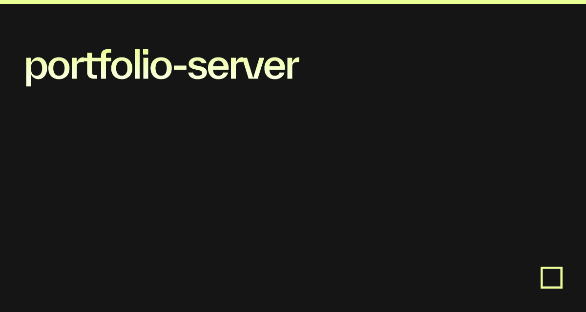 portfolio-server - Codesandbox