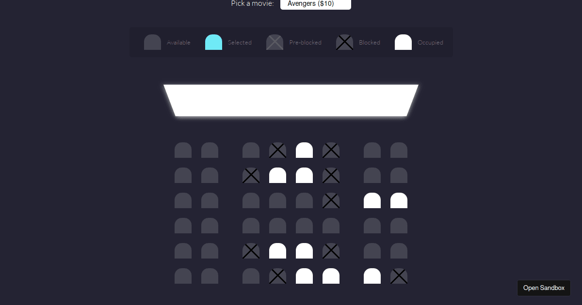 Movie Seats Booking demo - Codesandbox