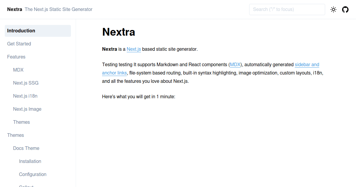 nextra - Codesandbox