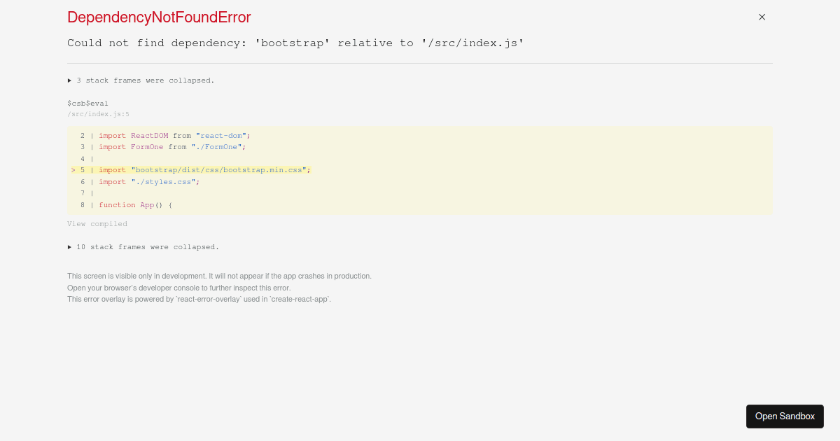 React Json Schema Form Forked Codesandbox