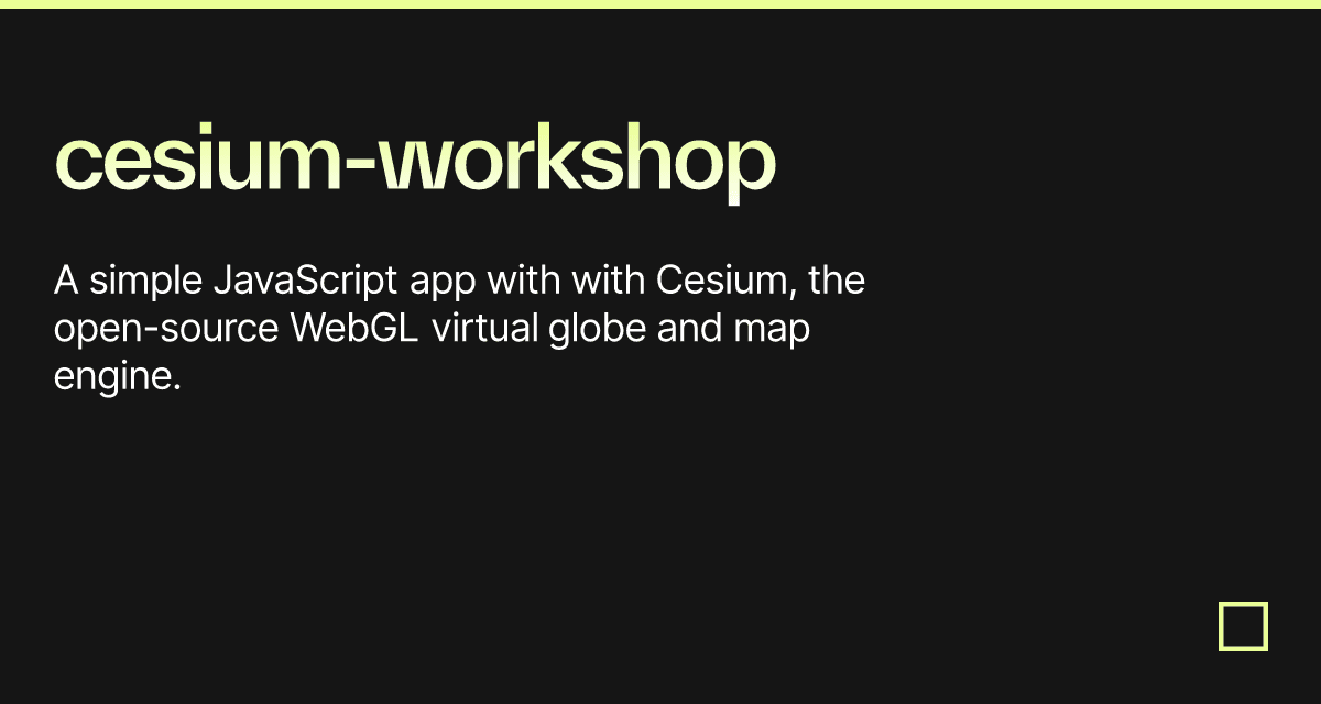 cesium-workshop - Codesandbox