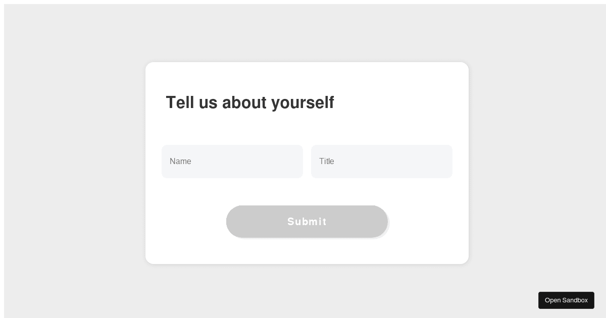Svelte Simple Form Codesandbox