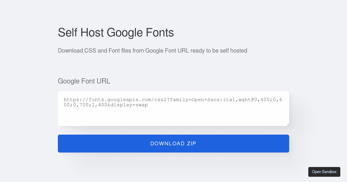 self-host-gfonts - Codesandbox
