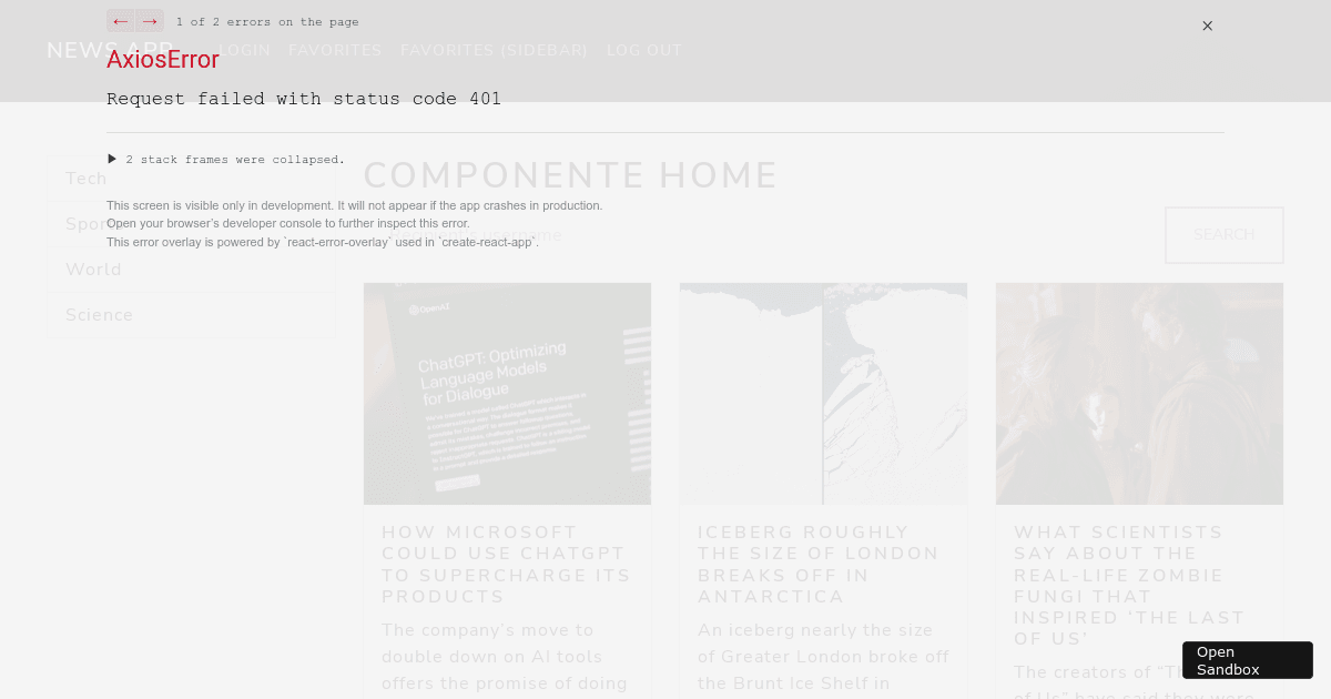 news app - Codesandbox