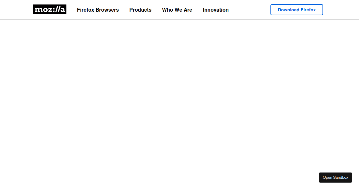 mozilla - Codesandbox