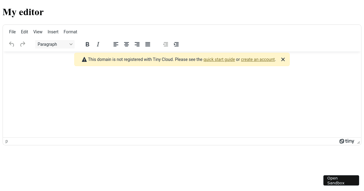 React Query React Tinymce Codesandbox