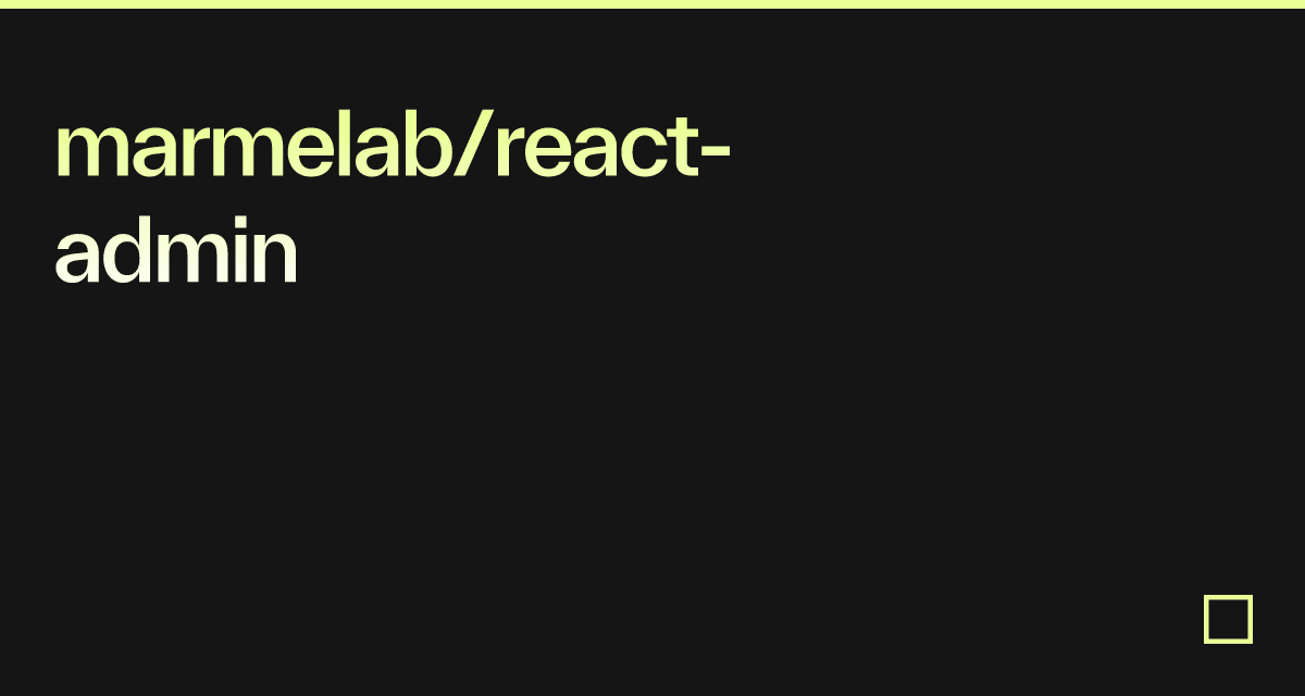 marmelab/react-admin - Codesandbox