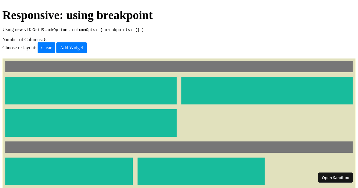 GRIDSTACK BREAKPOINT TEST - Codesandbox