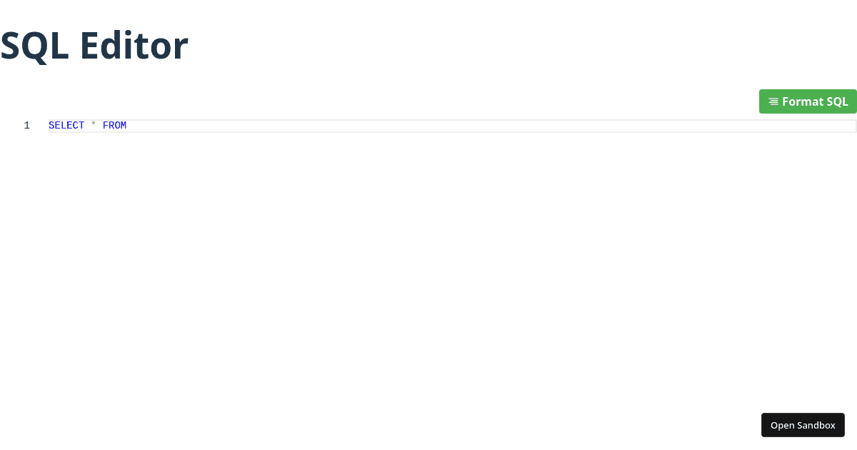 SQL-editor - Codesandbox