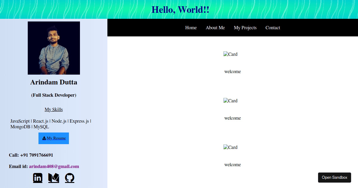 portfolio - Codesandbox