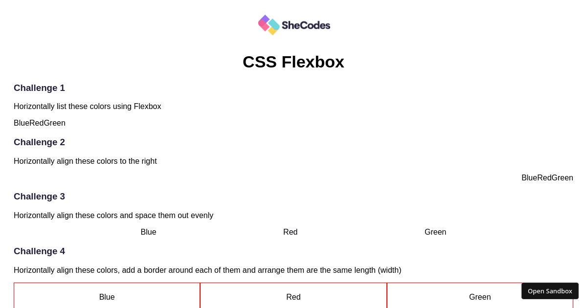 CSS Flexbox - Challenge (forked) - Codesandbox