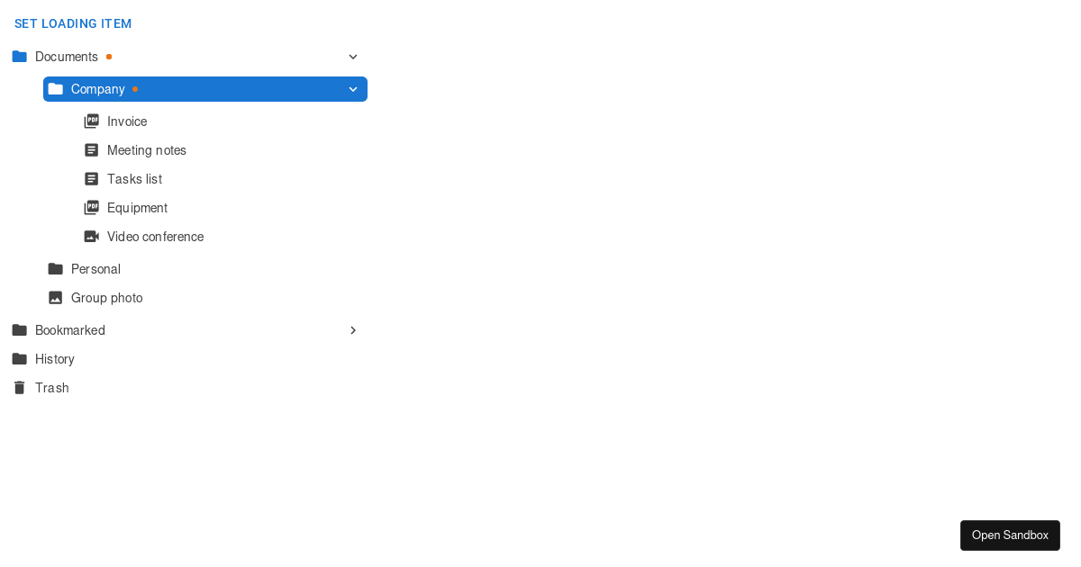 File explorer loading - Codesandbox
