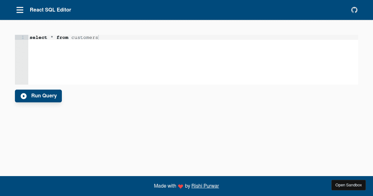 react-sql-editor-view - Codesandbox react-sql-editor-view - Codesandbox