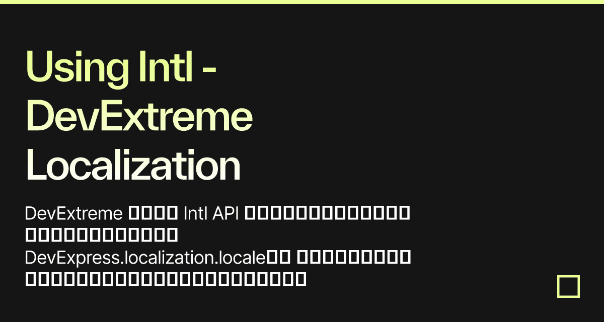 Using Intl - DevExtreme Localization - Codesandbox
