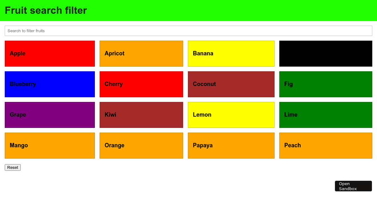 07 Fruit Search Filter (Solved) - Codesandbox 07 Fruit Search Filter (Solved) - Codesandbox