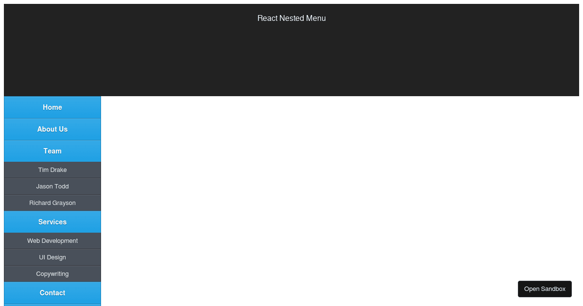 Sidebar Navigation (forked) - Codesandbox