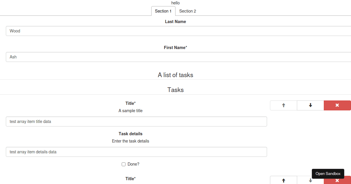 Custom Fields Example - Codesandbox
