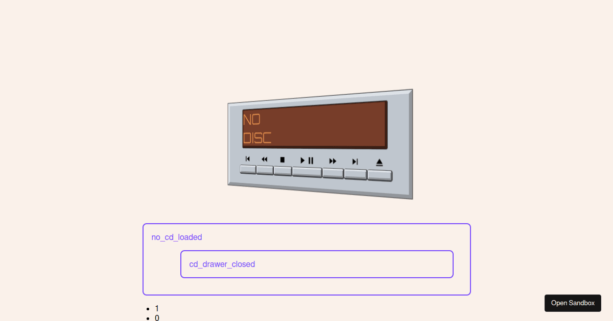 statechart-cd-player - Codesandbox