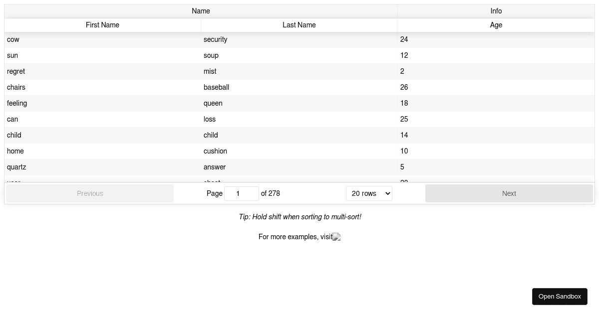 React-Table - Fixed Header + Vertical Scroll - Codesandbox
