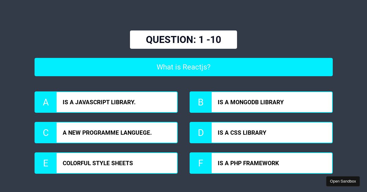 quiz-with-reactjs - Codesandbox