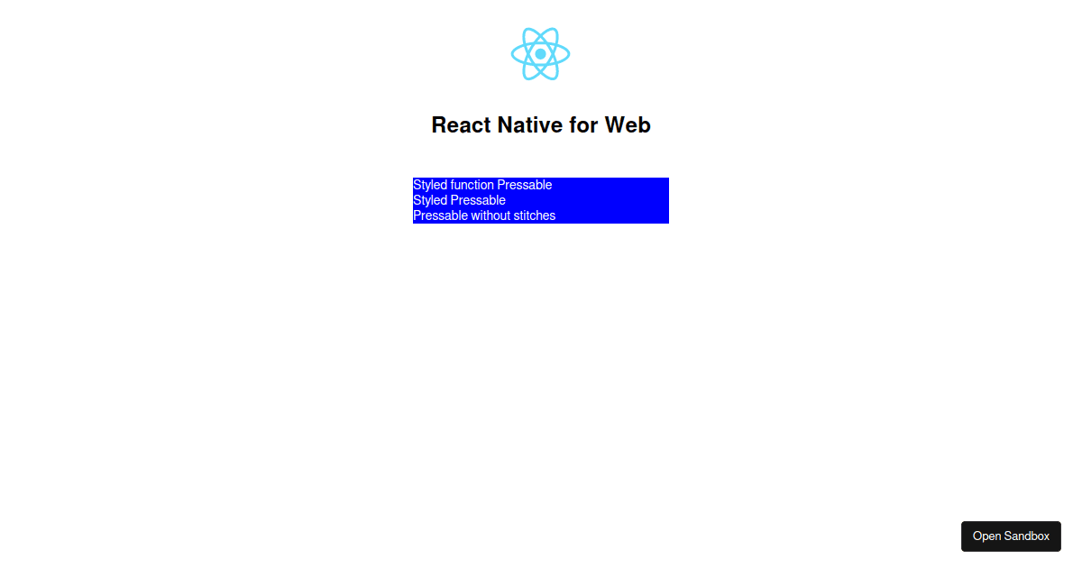 React Native Web (forked) - Codesandbox