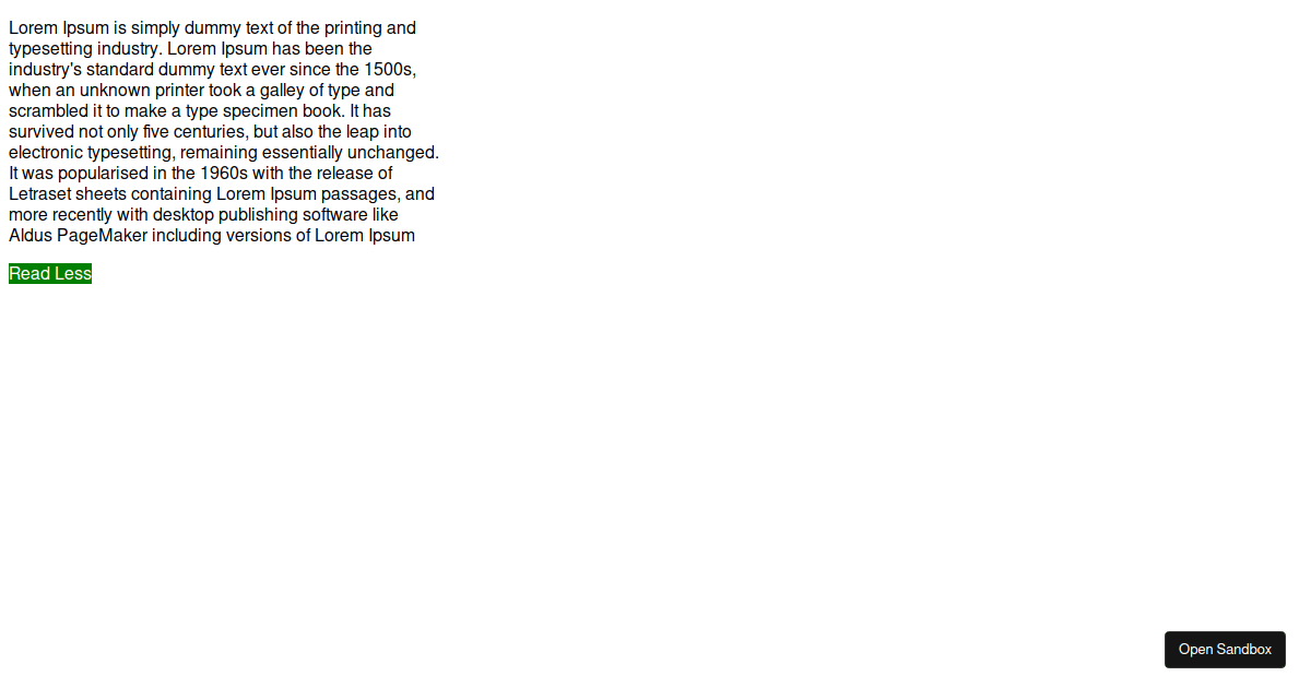 ReadMore/ReadLess - Codesandbox