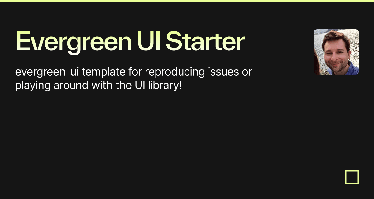 Evergreen UI Starter - Codesandbox