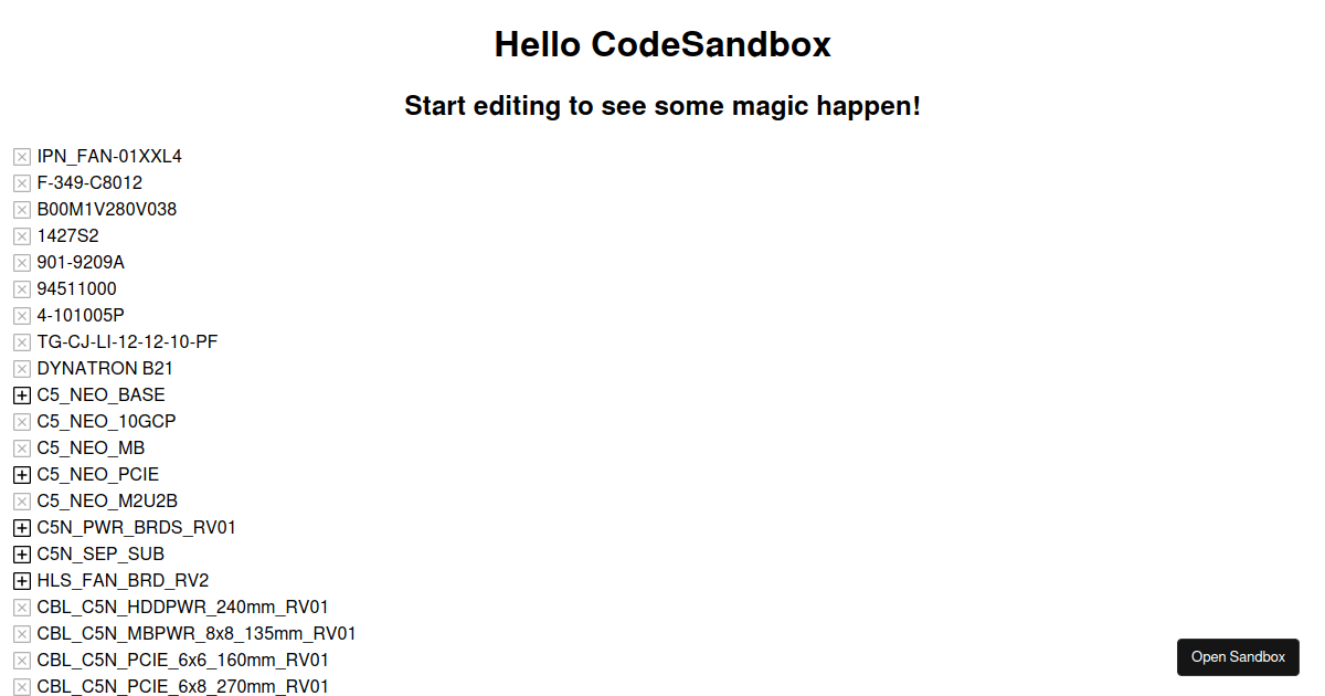 Material-UI tree example - Codesandbox