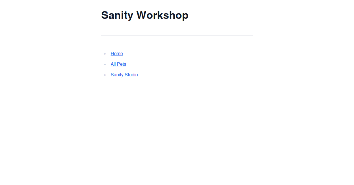 Sanity Workshop - Codesandbox