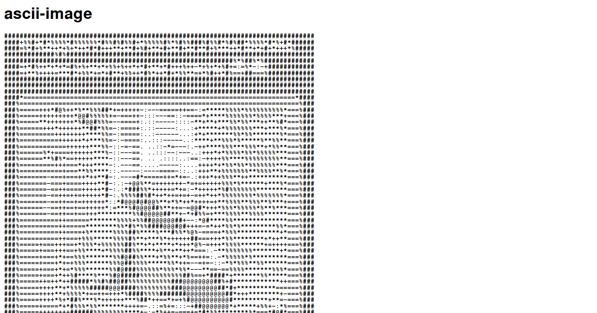 Ascii Image Forked Codesandbox