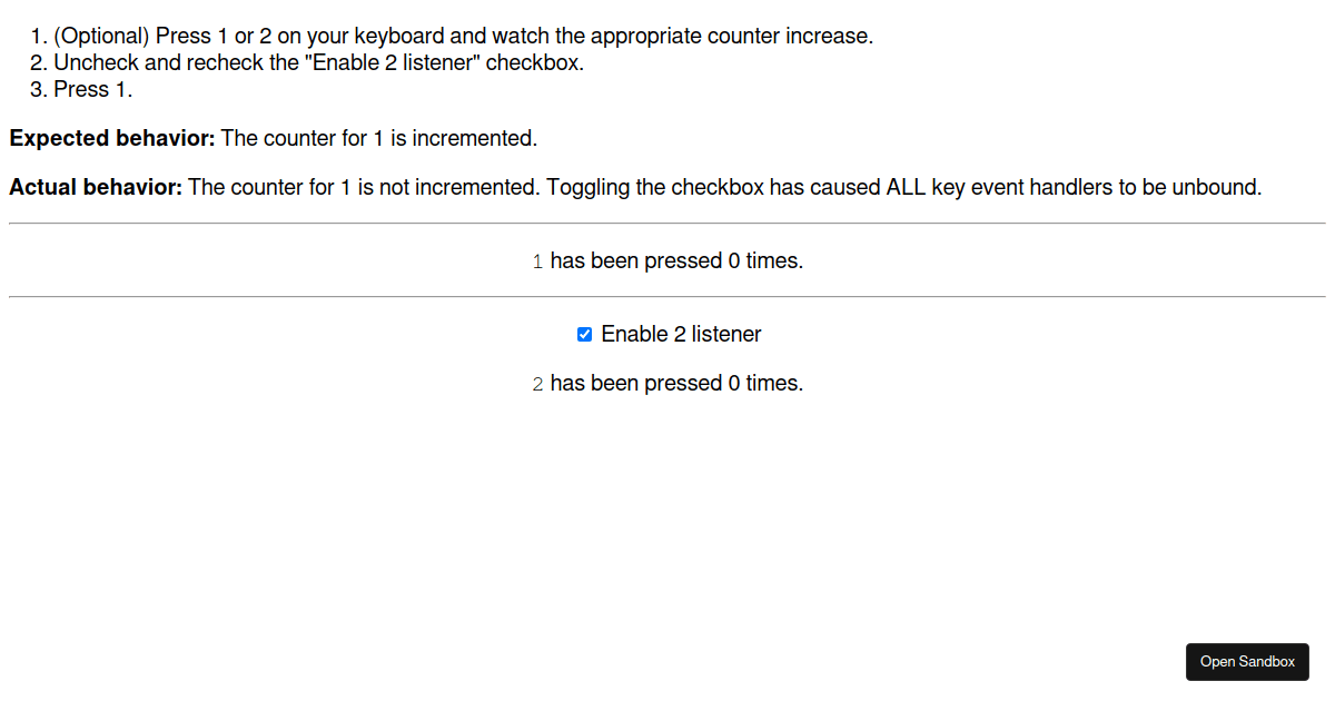 react-hotkeys-hook-unbind-all - Codesandbox
