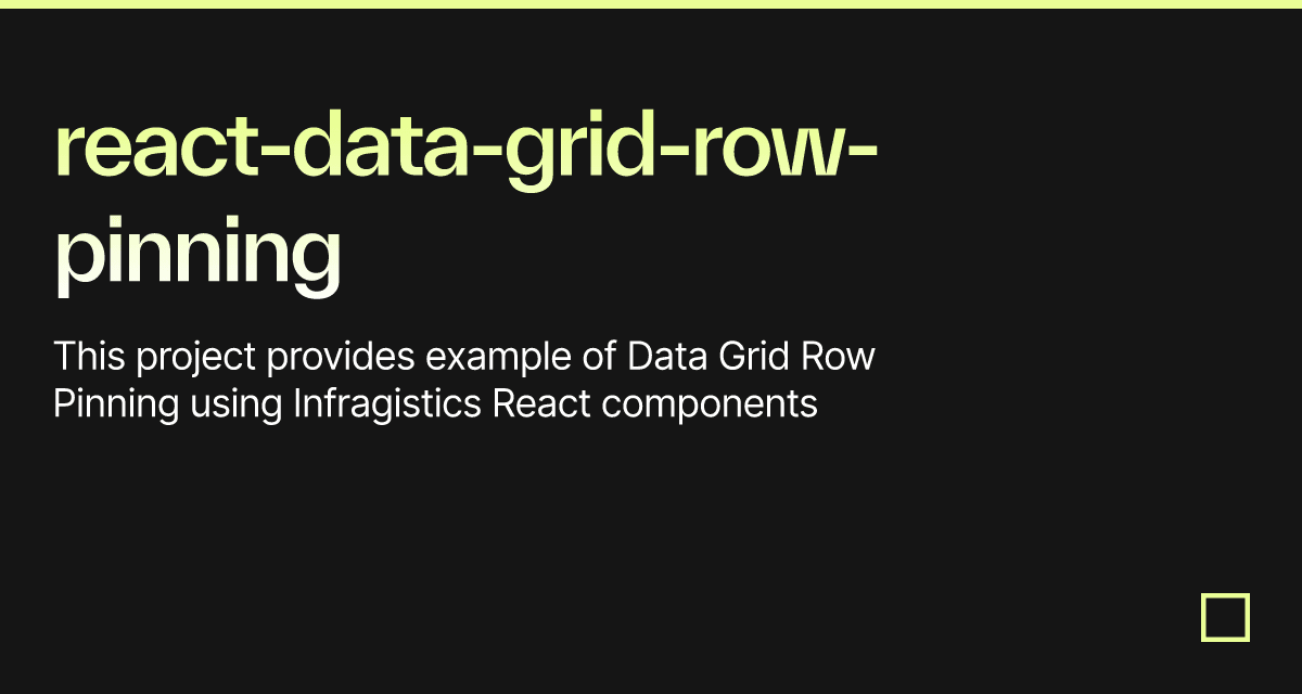 React Data Grid Row Pinning Codesandbox