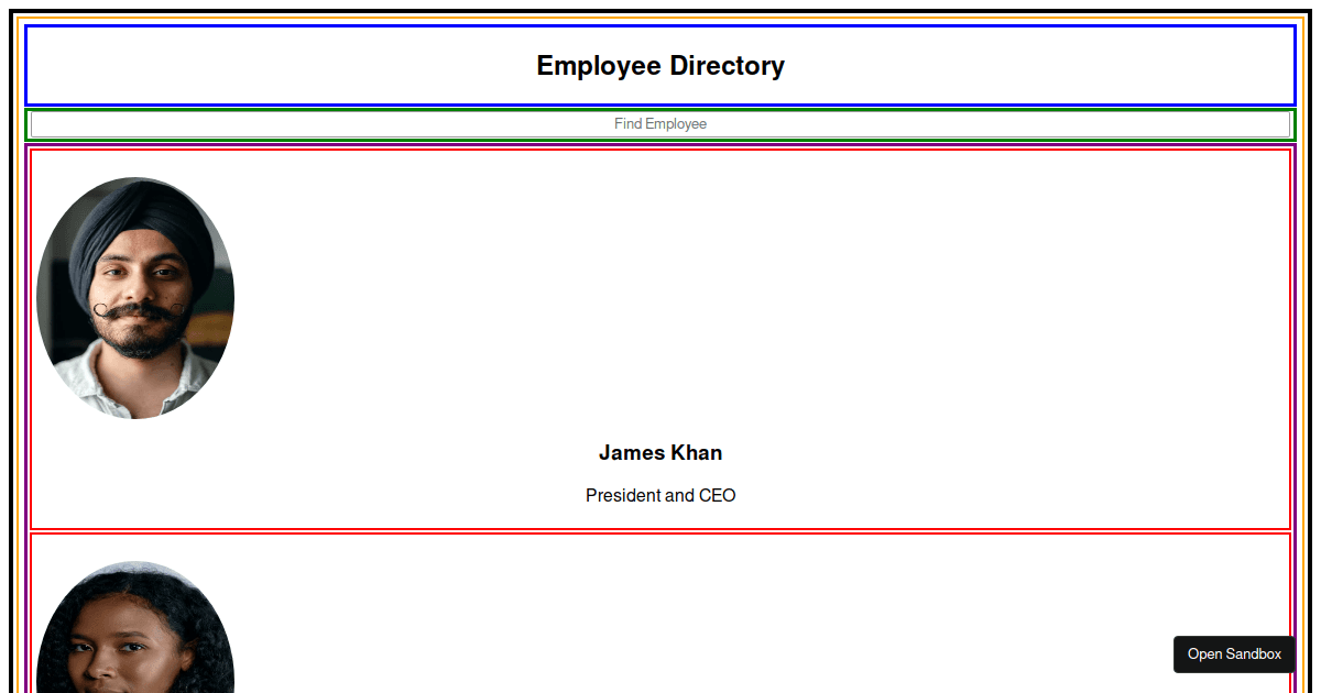 react-employee-directory - Codesandbox