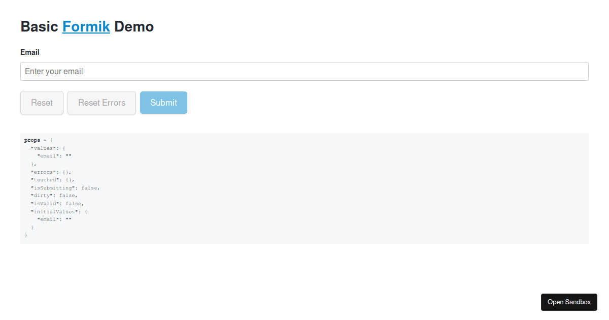 Formik Instant Validation Example - Codesandbox