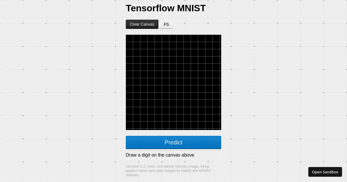 Tensorflow MNIST - Codesandbox