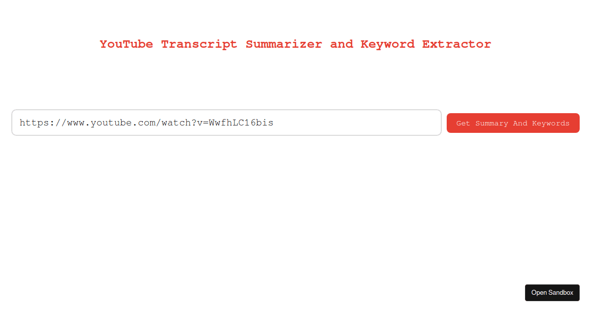 youtube-summarizer - Codesandbox