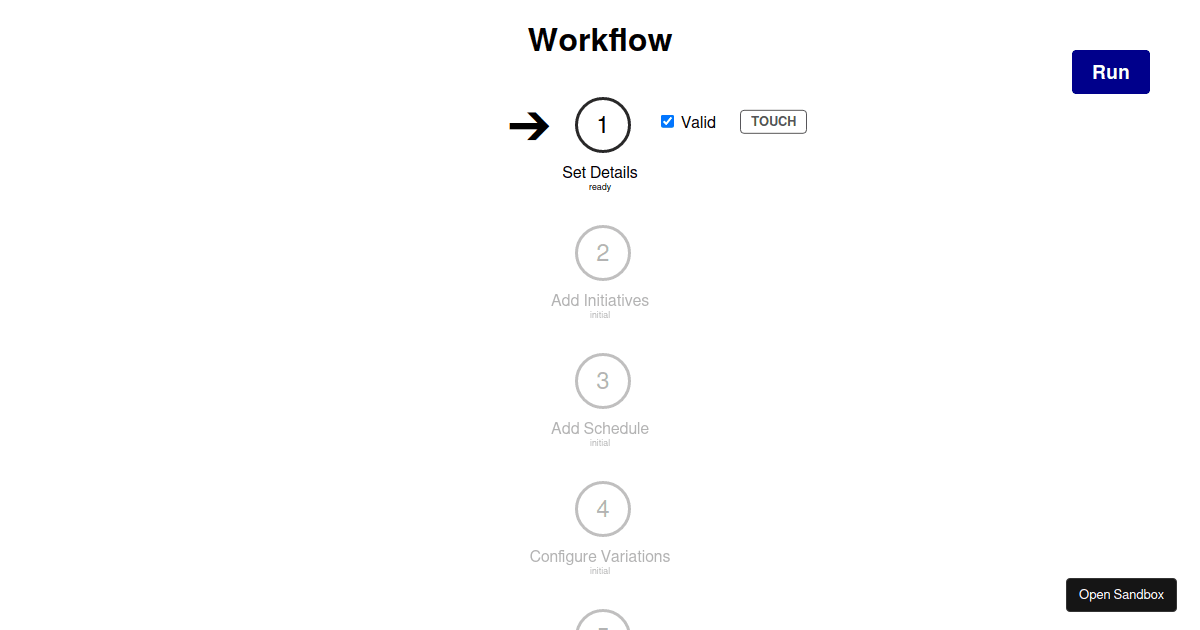 Workflow State Machine Codesandbox