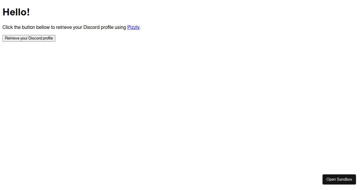 Pizzly - Discord + React - Codesandbox