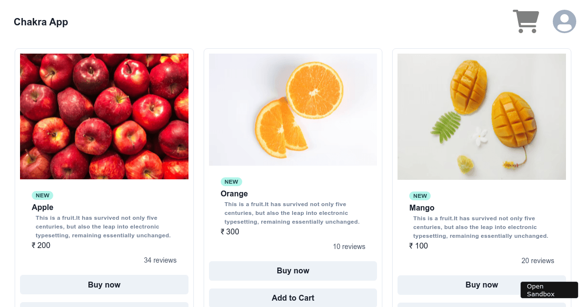 E-commerce - Codesandbox