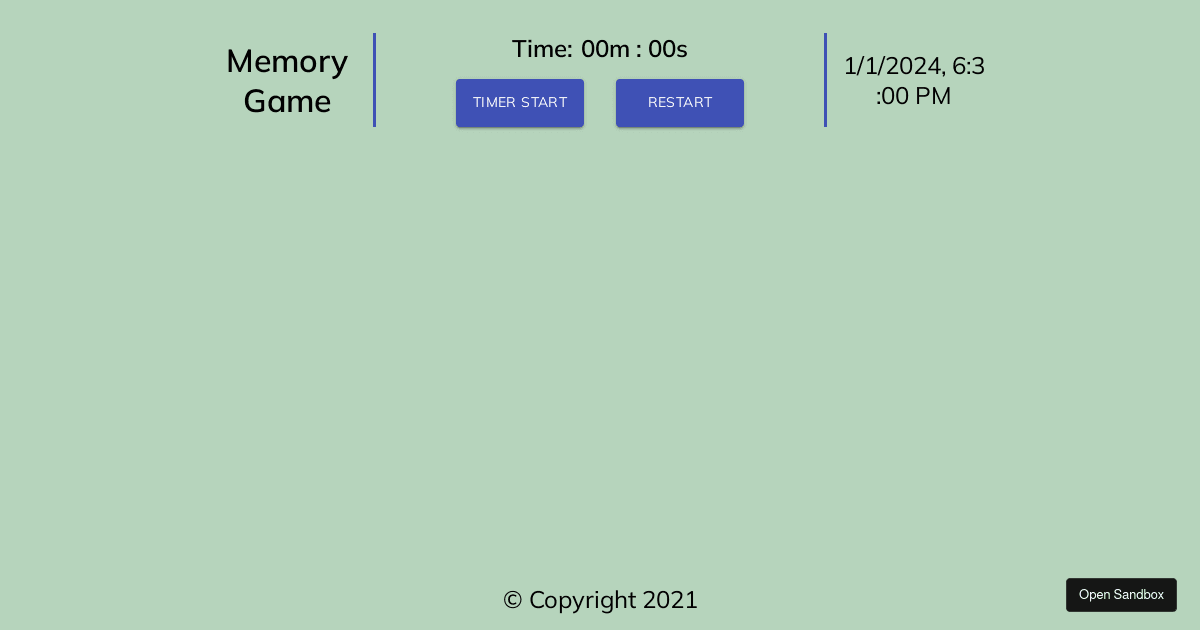 memory game (API) - Codesandbox