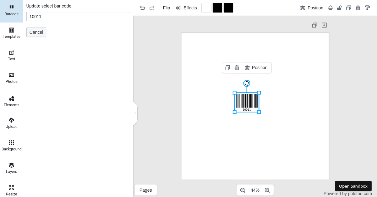 polotno-barcode - Codesandbox