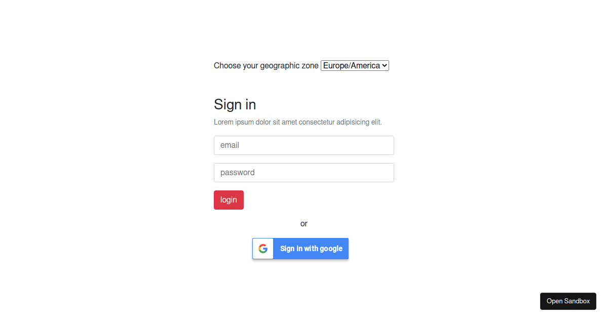 Log-in with Google - Codesandbox