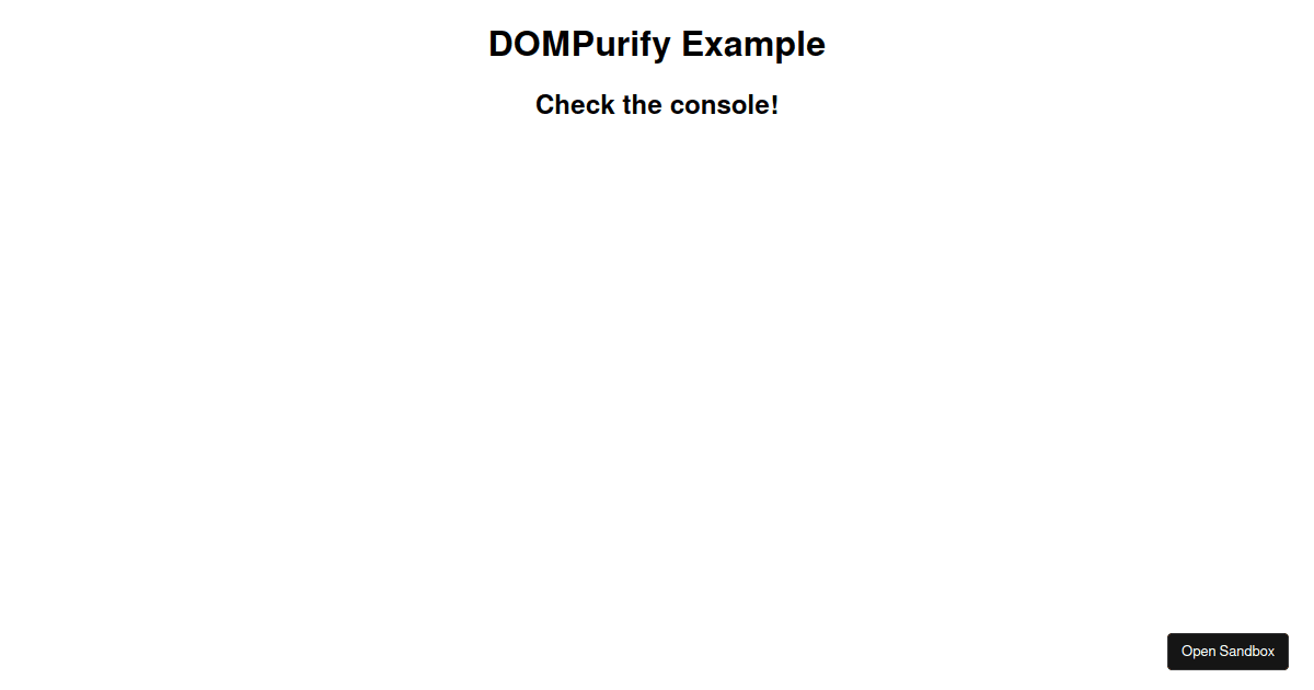 DOMPurify Sandbox - Codesandbox