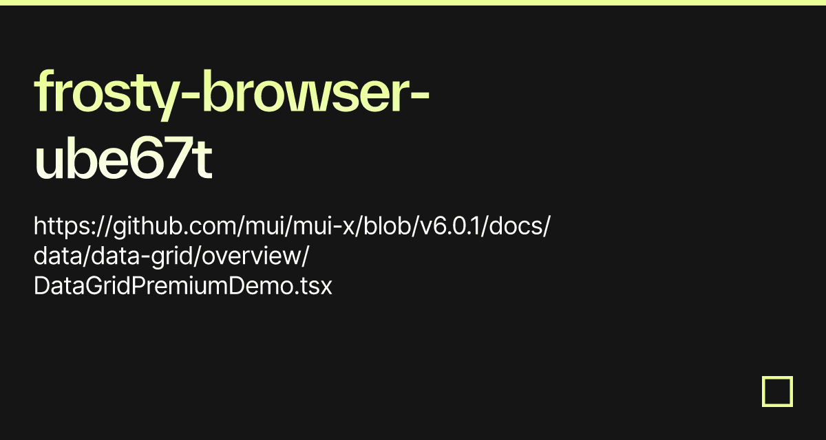 frosty-browser-ube67t - Codesandbox