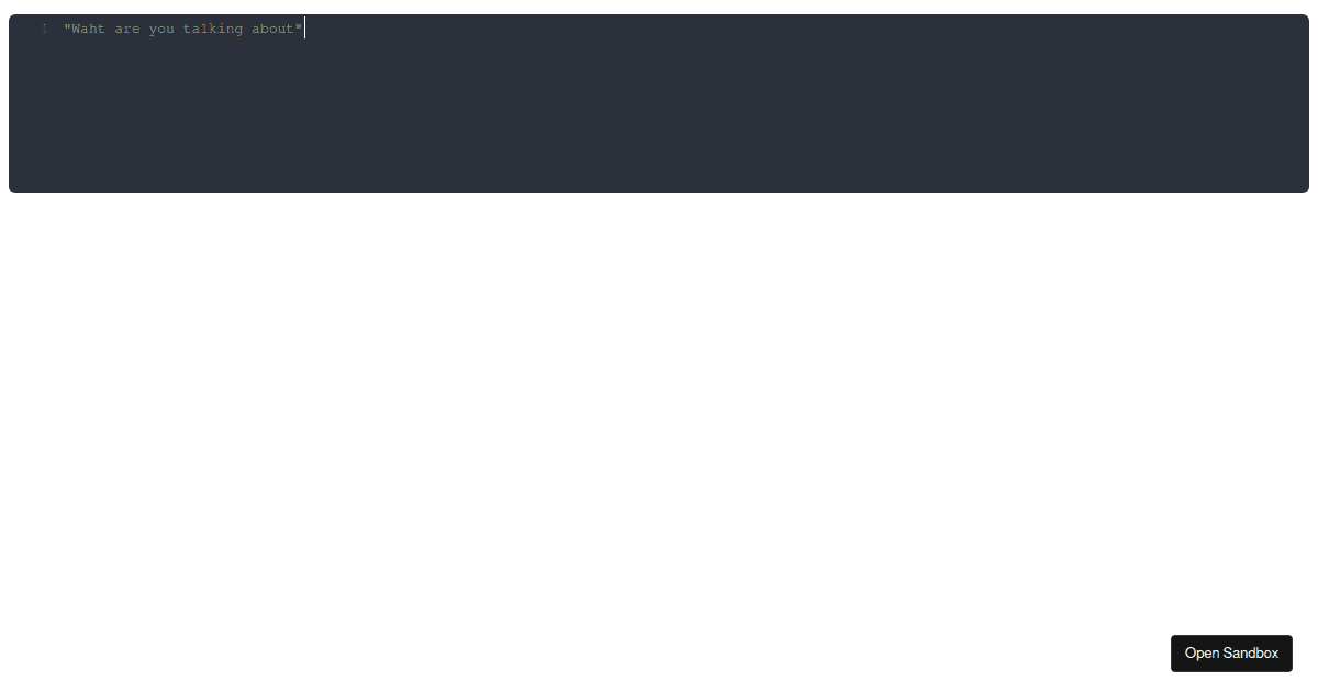 React Code Auto Typing Demo (forked) - Codesandbox