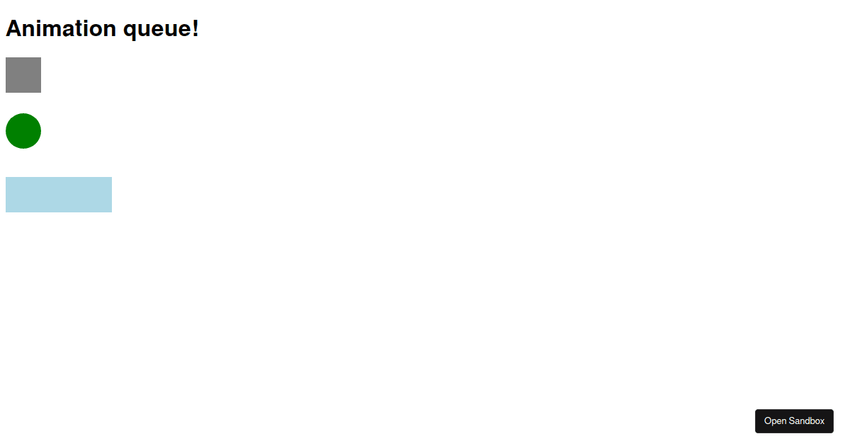 Animation Queue Codesandbox