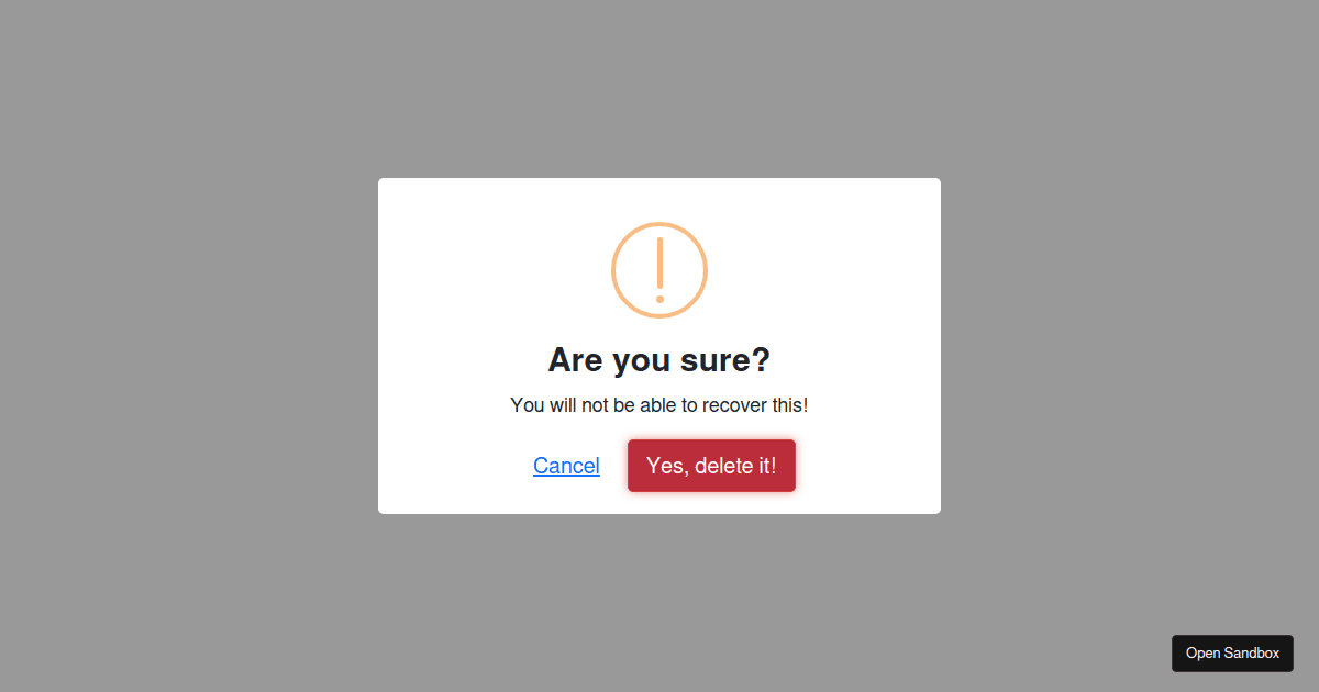 sweetalert - Codesandbox