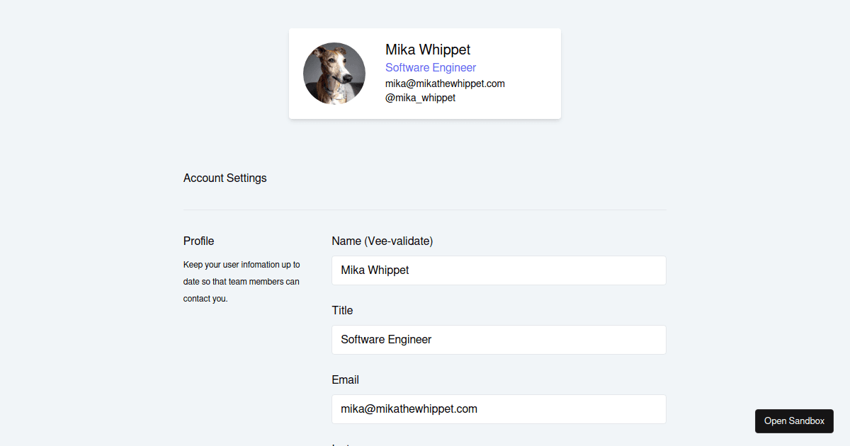 Vuex Form - Codesandbox